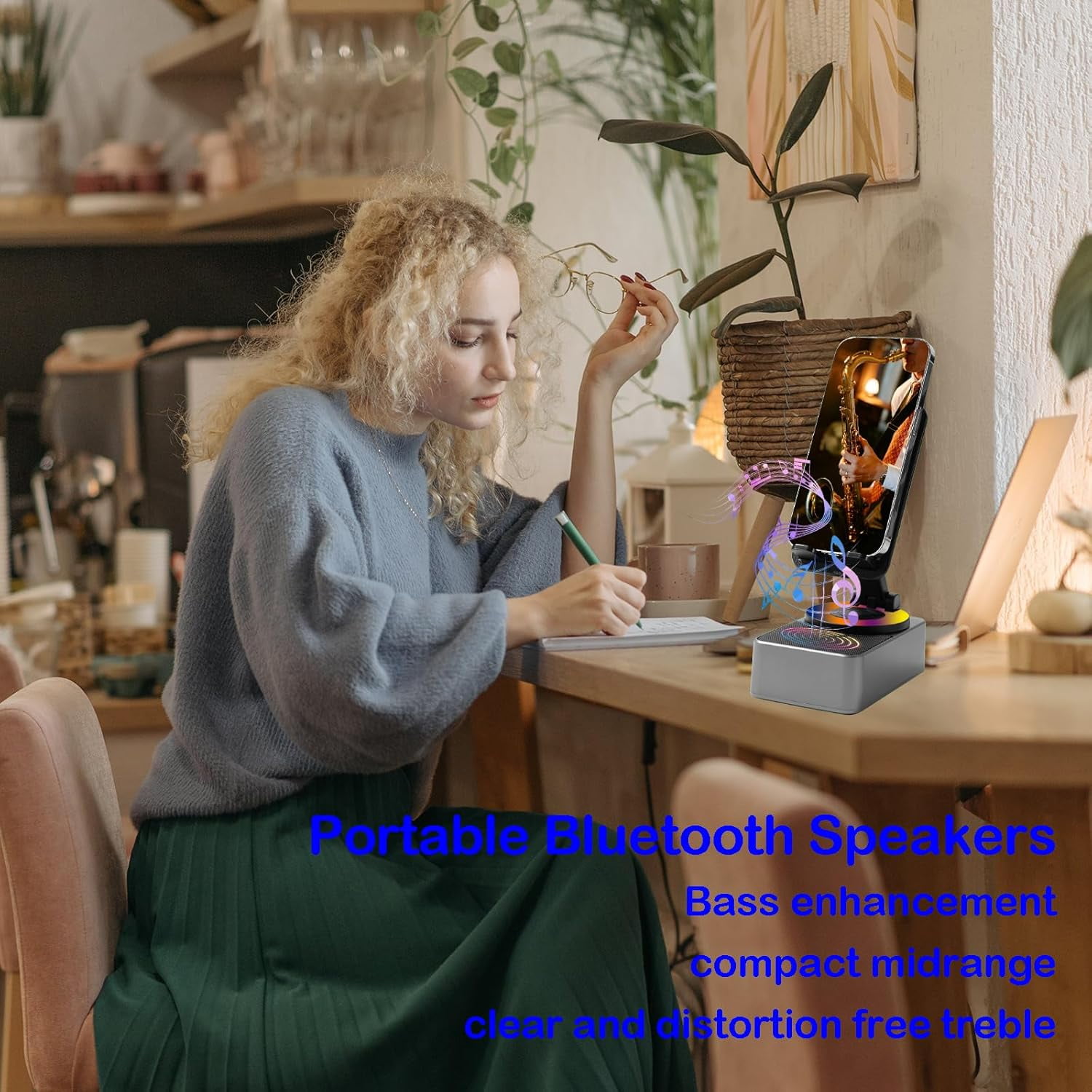 IYFFDFE-Bluetooth with Cell Phone Stand,Suitable for Home and Outdoor ...