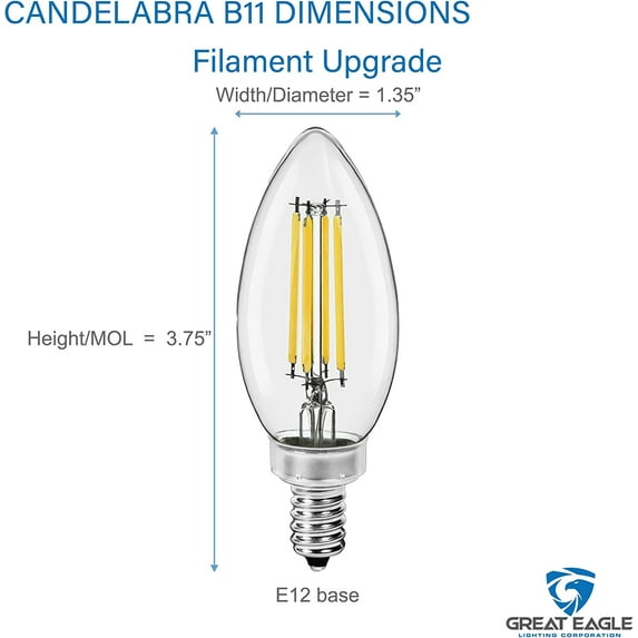 IYFFDFE-Candelabra B11 LED 5000K Daylight Light Bulbs 60W 500 Lumens ...
