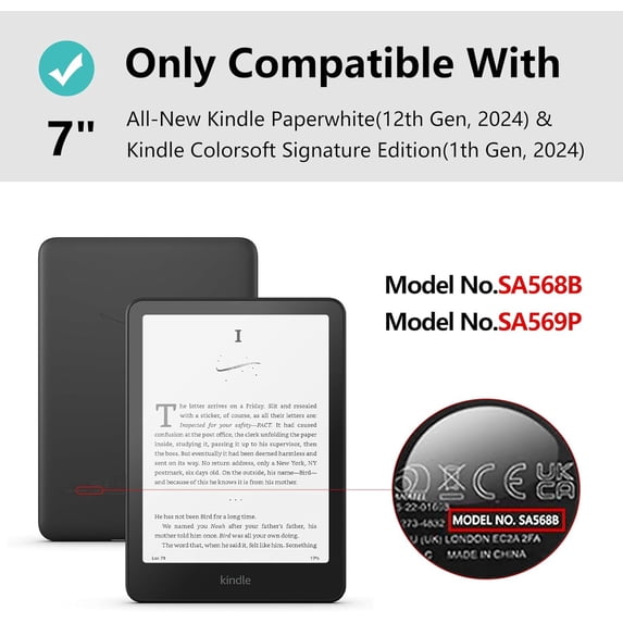 IYFFDFE-Case for 7" Kindle Paperwhite(12th Generation-2024 Released ...