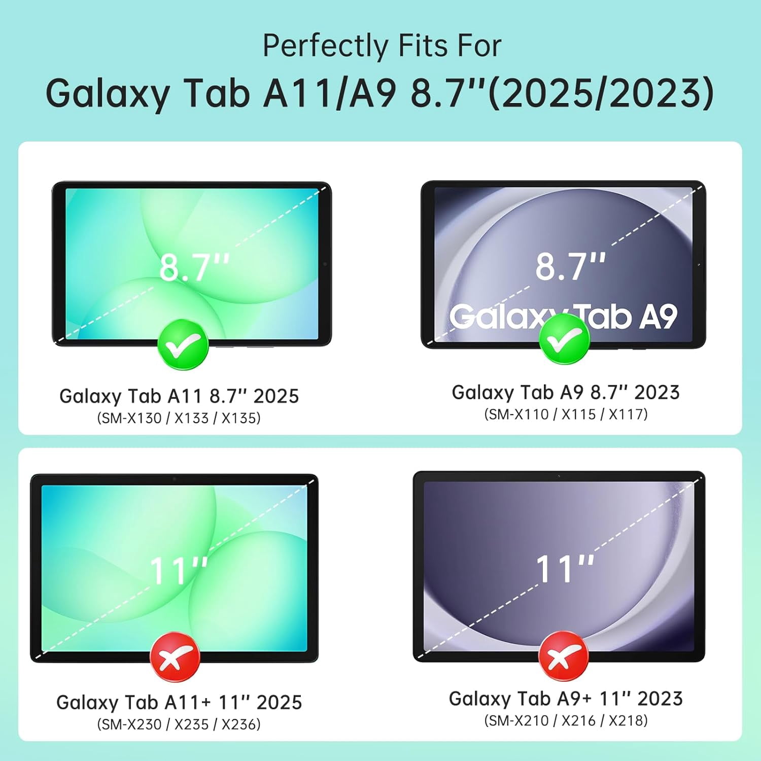 IYFFDFE-Case for Samsung Galaxy Tab A11 8.7 Inch 2025, Galaxy Tab A9 8. ...