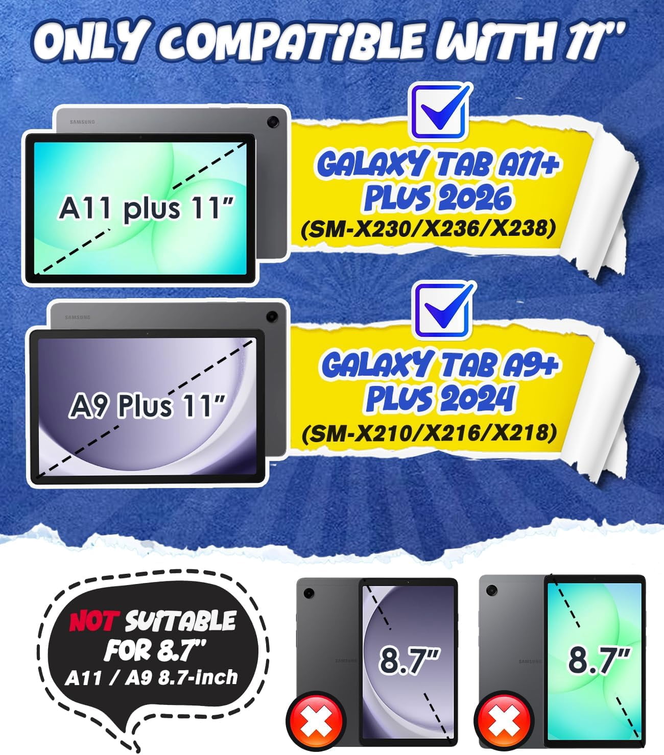 IYFFDFE-Case for Samsung Galaxy Tab A11+ / A9+ Plus 11 inch 2026/2024 ...