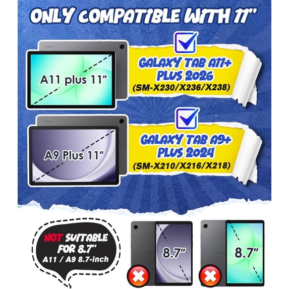 IYFFDFE-Case for Samsung Galaxy Tab A11+ / A9+ Plus 11 inch 2026/2024 ...