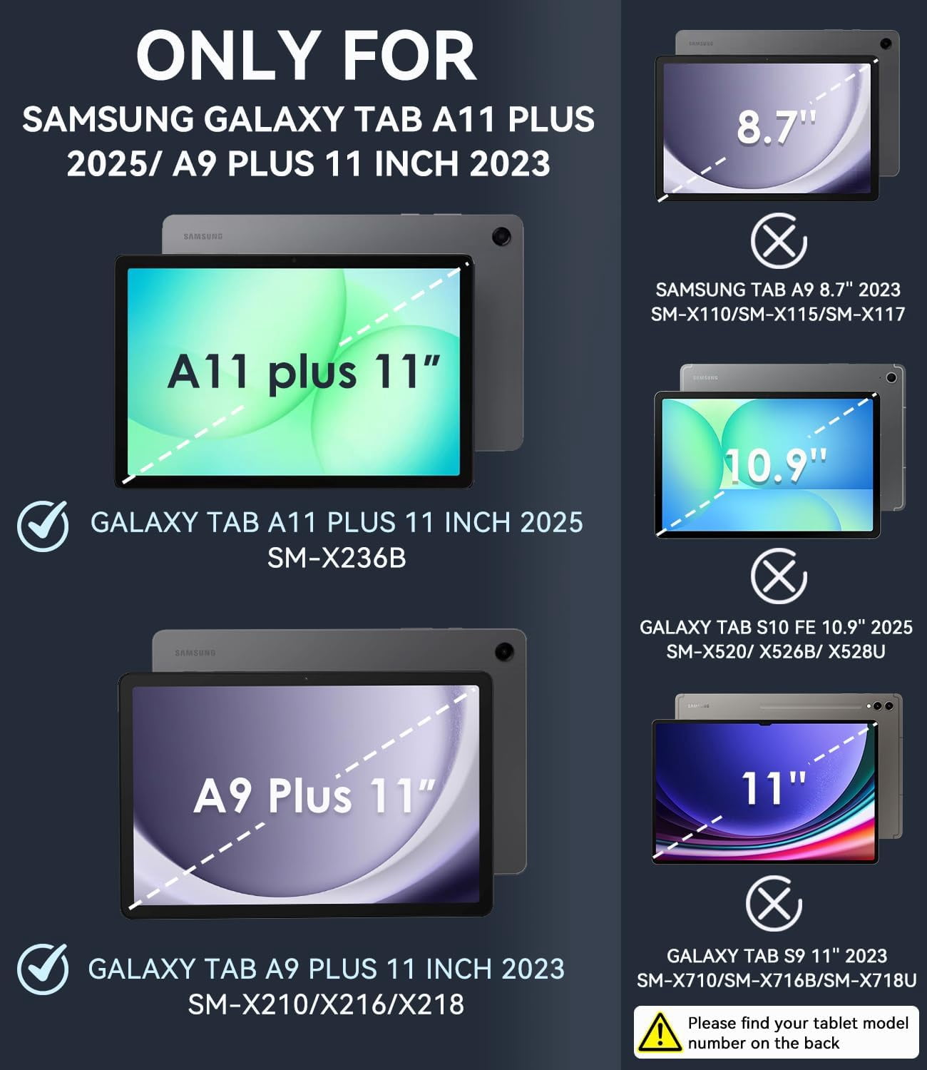 IYFFDFE-Case for Samsung Galaxy Tab A11 Plus 2025/ Tab A9 Plus 2023 11 ...