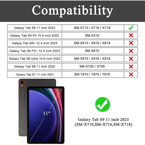 IYFFDFE-Case for Samsung Galaxy Tab S9 2023 [SM-X710/X716B/X718U ...