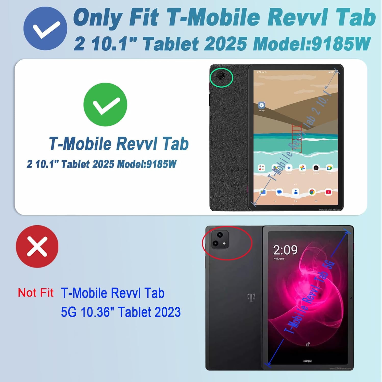 IYFFDFE-Case for T-Mobile Revvl Tab 2 10.1" (Model:9185W, 2025 Release ...