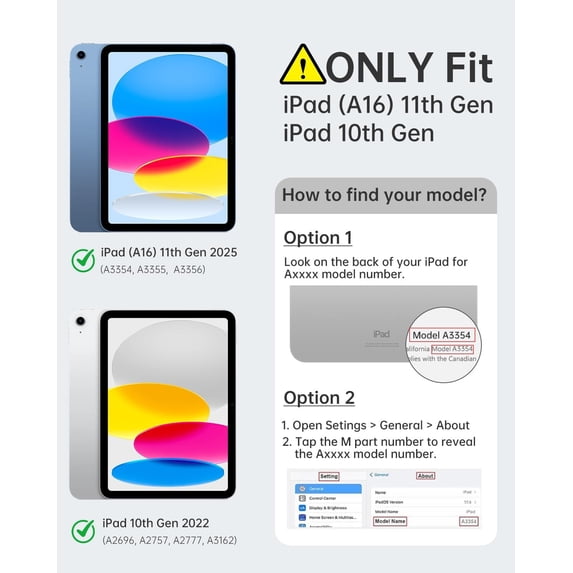 IYFFDFE-Case for iPad (A16) 11th Generation 11 Inch 2025, iPad 10th ...