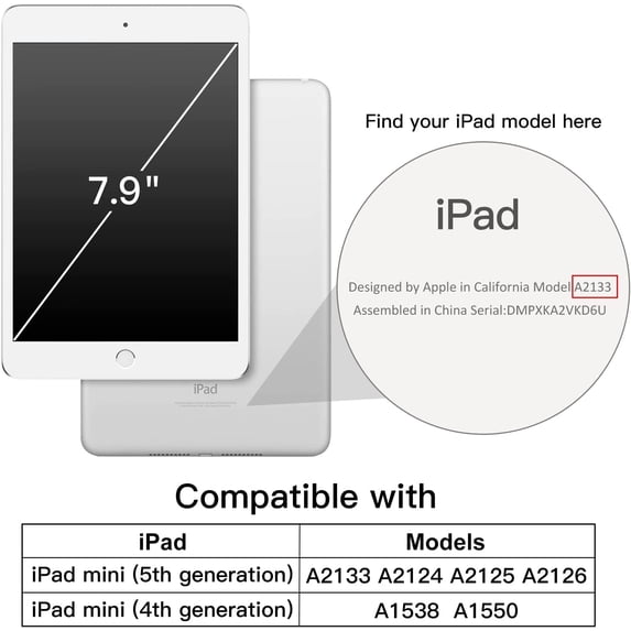 IYFFDFE-Case for iPad mini 5/4 (7.9-Inch 2019/2015 Model) with Pencil ...