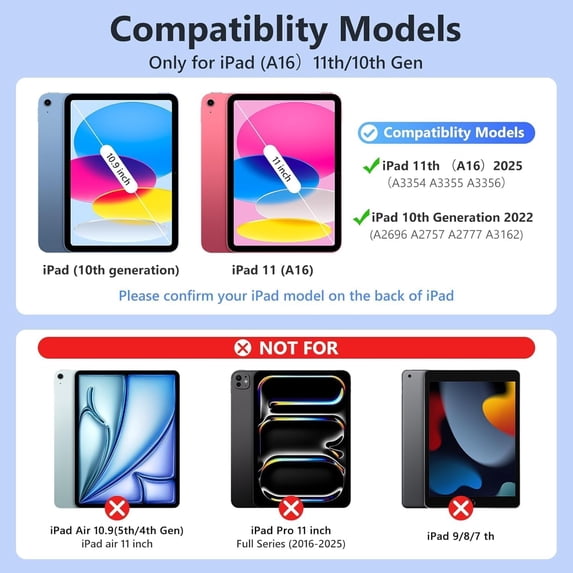 IYFFDFE-Compatible with iPad (A16) 11 Inch 11th Generation Case 2025 ...
