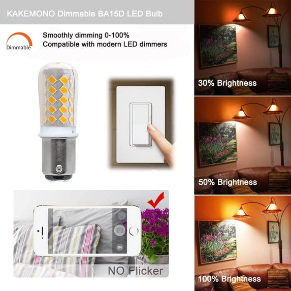 IYFFDFE-Dimmable BA15D LED Double Contact Bayonet Base 120Volt 4W ...