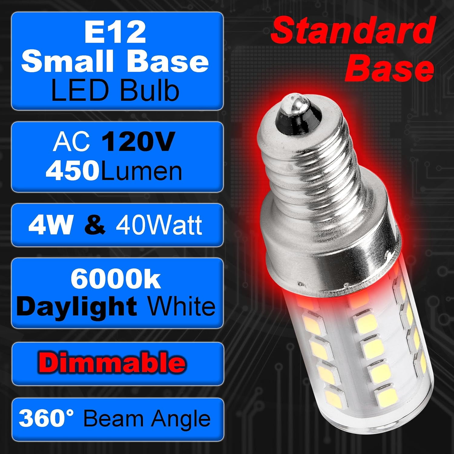 IYFFDFE-E12 Candelabra LED Light Bulbs Dimmable 4W Equivalent 40 Watt ...