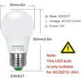 IYFFDFE-E26 12-24V AC/DC LED Light Bulbs 3W Low Voltage Warm White 3000K E27 Edison Standard ...