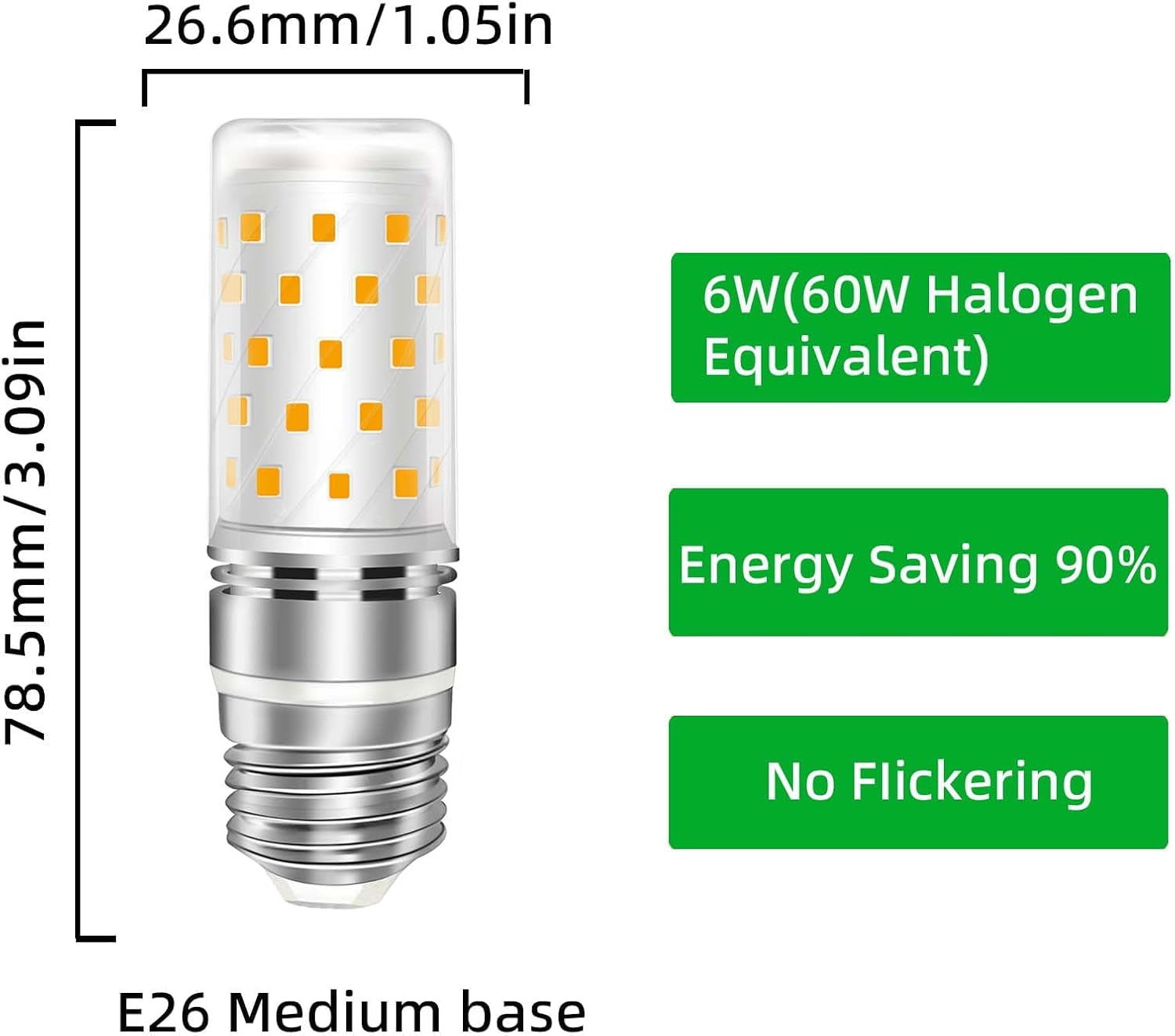 IYFFDFE-E26 Led Light Bulb Dimmable 50W 60W Halogen Equivalent E26 ...