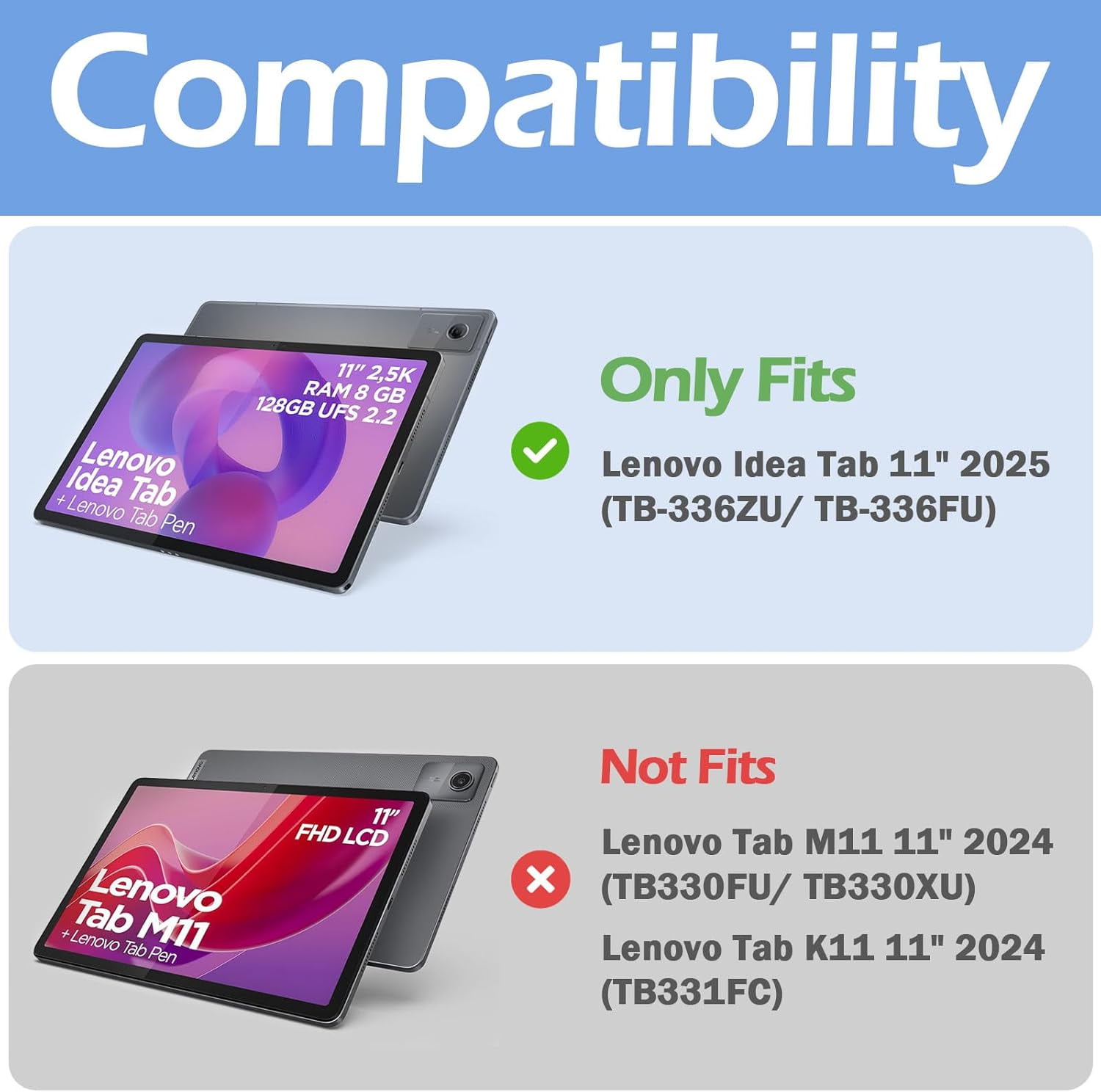 IYFFDFE-Folio Case for Lenovo Idea Tab 11" 2025 with Pen Holder, Lenovo ...