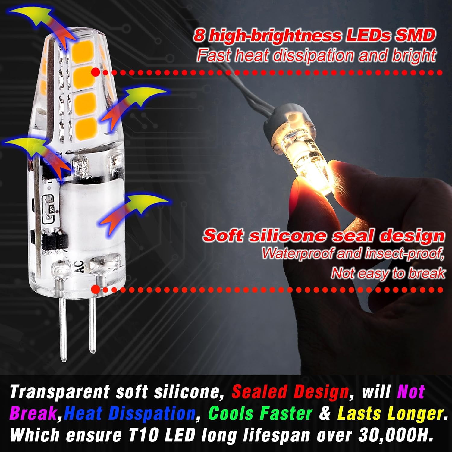 IYFFDFE-G4 LED Bulb 2W 2700K Warm White AC/DC 12V 10W-20W T3 JC Type Bi ...