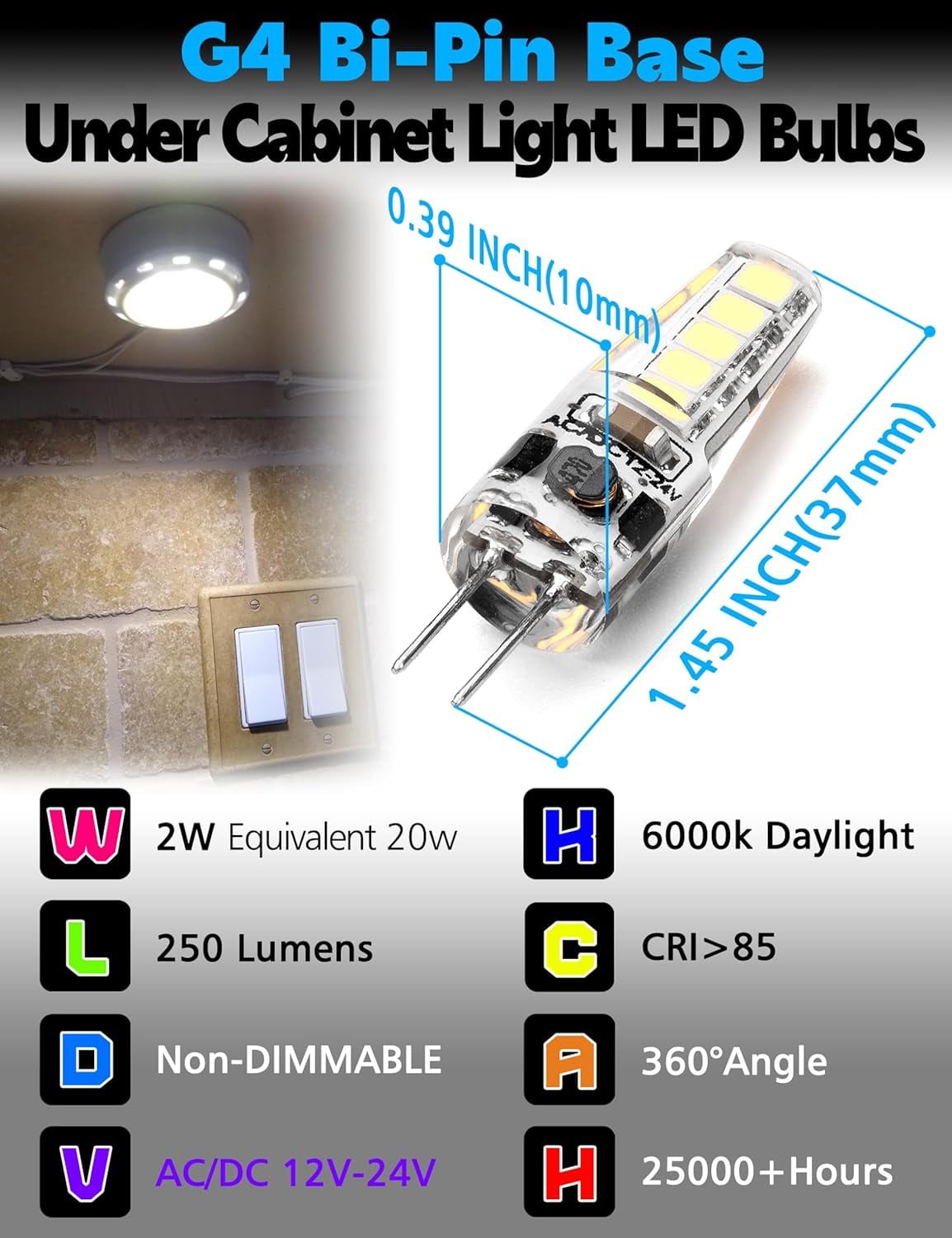 IYFFDFE-G4 LED Light Bulb 2W Equivalent to Halogen Bulb 20W-30W T3 JC ...