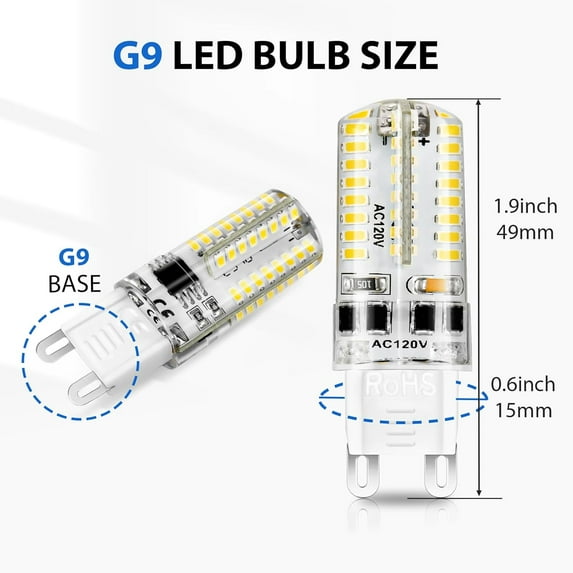 IYFFDFE-G9 LED Bulb Dimmable, 4W(35W Halogen Equivalent), G9 LED Light Bulb, 4000K Natural White ...