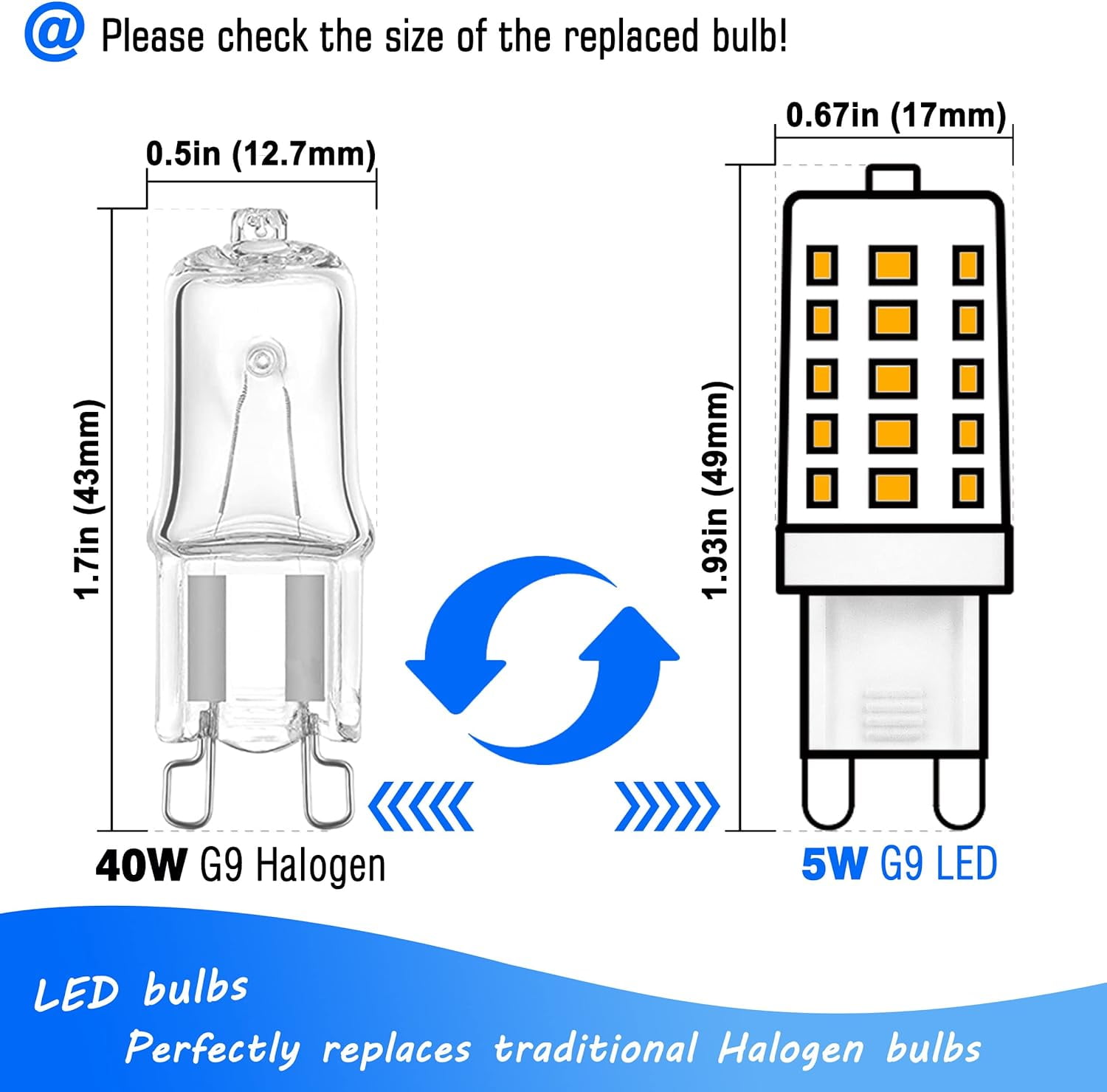 IYFFDFE-G9 LED Bulb Dimmable 5W 2700K Soft Warm White, Replace G9 40 ...