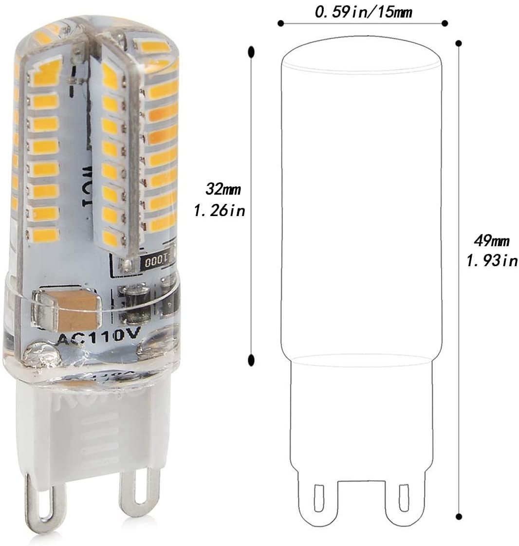 IYFFDFE-G9 LED Light Bulbs 3W, 30W Halogen Equivalent, 3000K 250LM ...