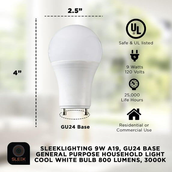 IYFFDFE-GU24 LED Light Bulb, 2 Prong Light Bulb - Dimmable,9 WATT ...