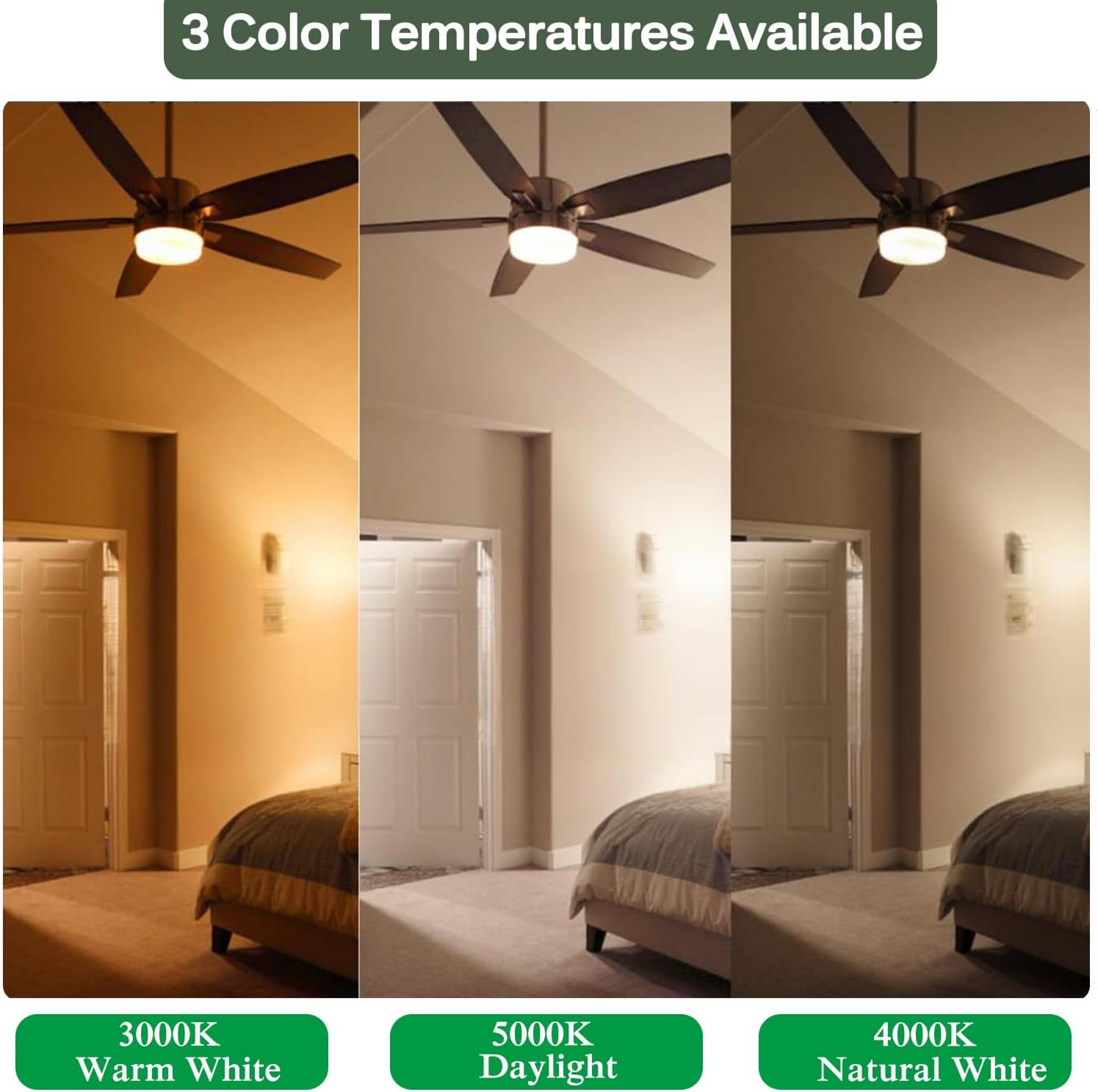 IYFFDFE-GU24 LED Light Bulb 3 Color Temperature, Daylight/Natural White ...