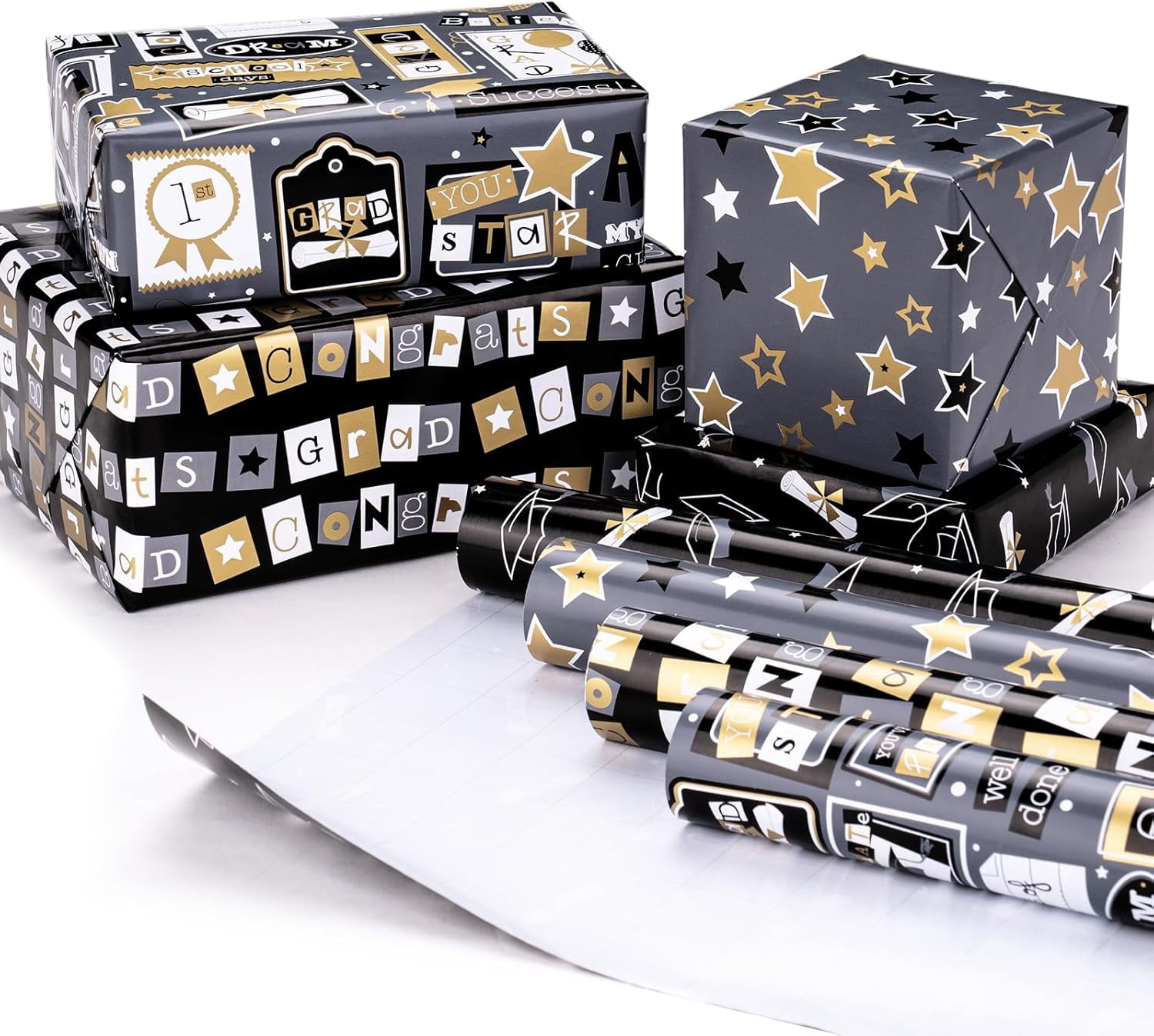 IYFFDFE-Graduation Wrapping Paper - Mini Roll - 4 Rolls - 17 Inch X 120 ...