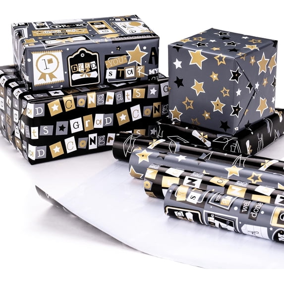 IYFFDFE-Graduation Wrapping Paper - Mini Roll - 4 Rolls - 17 Inch X 120 ...