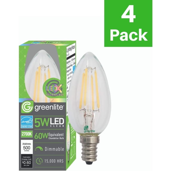 IYFFDFE-LED B11 5W Torpedo Filament Chandelier Light Bulb, 60W ...
