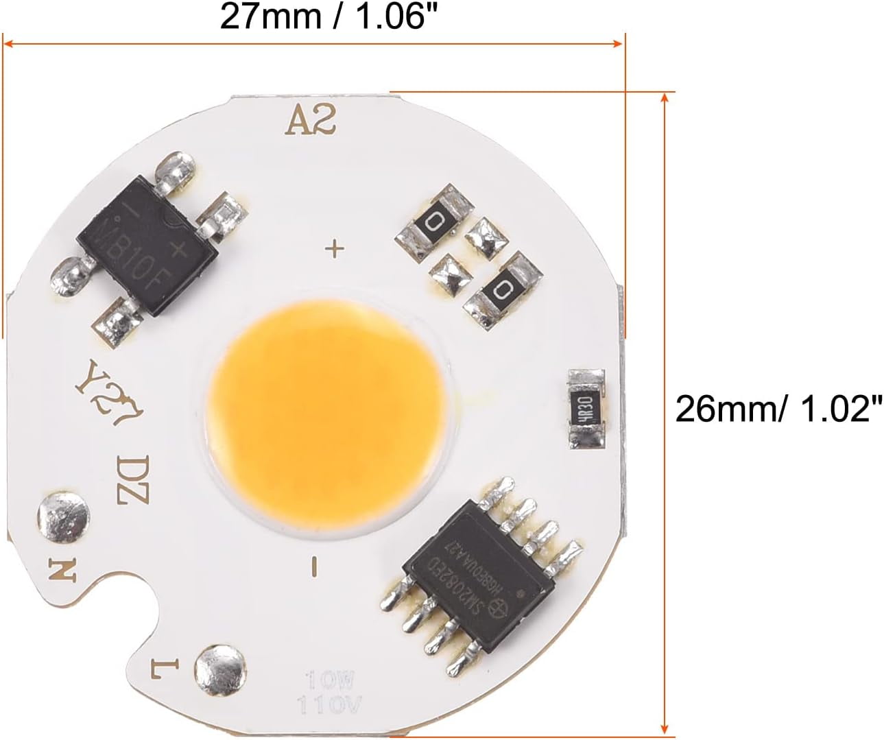 IYFFDFE-LED Chip Bulb 110V 10W Warm White 3000-3200K Driver Free High ...