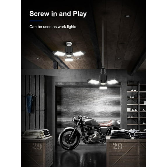 IYFFDFE-LED Garage Light Bulbs 2 Pack, 8000LM Shop Lights with 3+1 ...