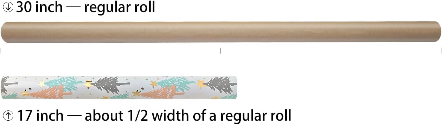 IYFFDFE-Mini Short Small Wrapping Paper Roll - Reversible Design (17" X ...