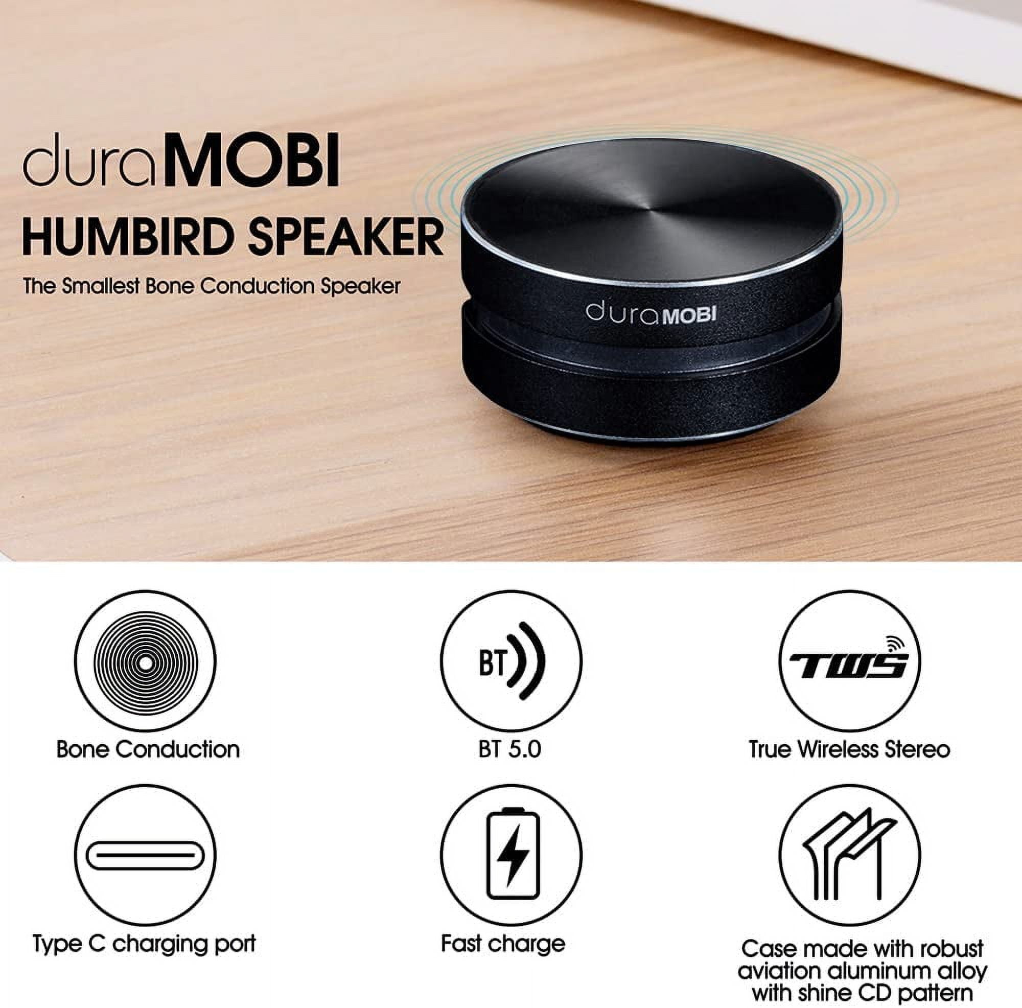IYFFDFE-Mini Speaker, 1 Pack Wirelessly BT Speaker Bone Conduction ...