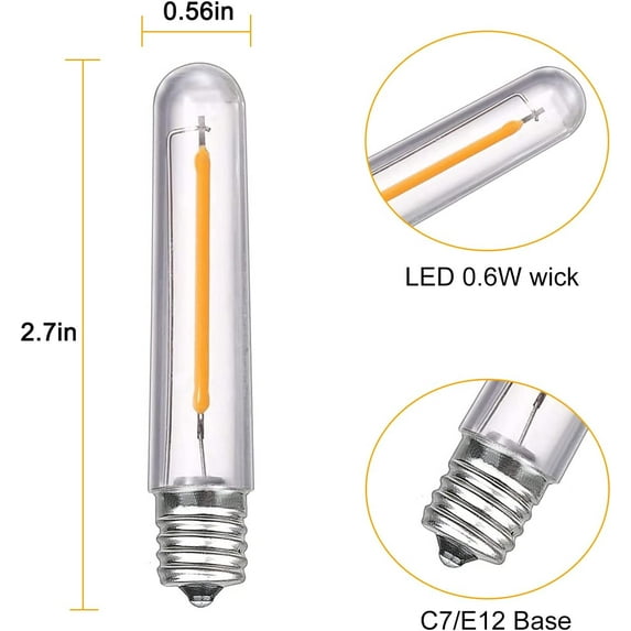 IYFFDFE-New S14 LED String Light Replacement Bulb, 12PK LED Bulb, 0.6 ...