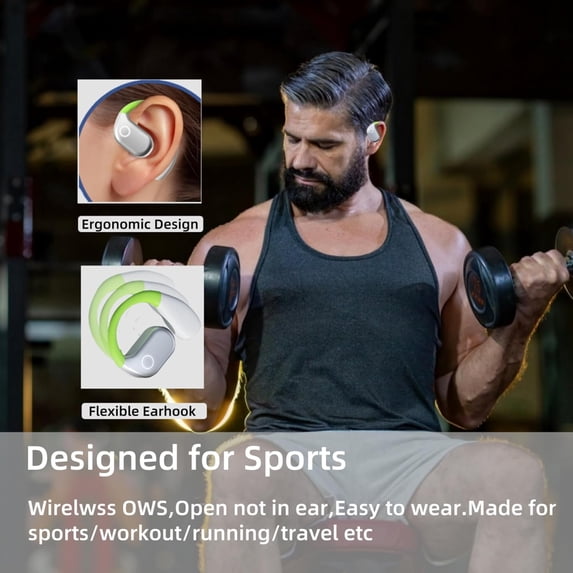 IYFFDFE-OWS M82 Open Ear Earbuds Wireless Earphones Bluetooth 5.3 ...