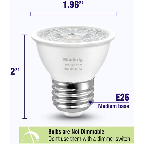 IYFFDFE-PAR16 LED Short Neck Recessed Spotlight Bulb, 6W(60W Equivalent ...