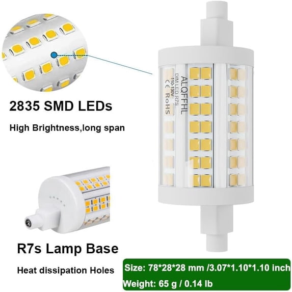 IYFFDFE-R7S 78mm LED Bulb 10W, J Type Double Ended Flood Light (100W ...