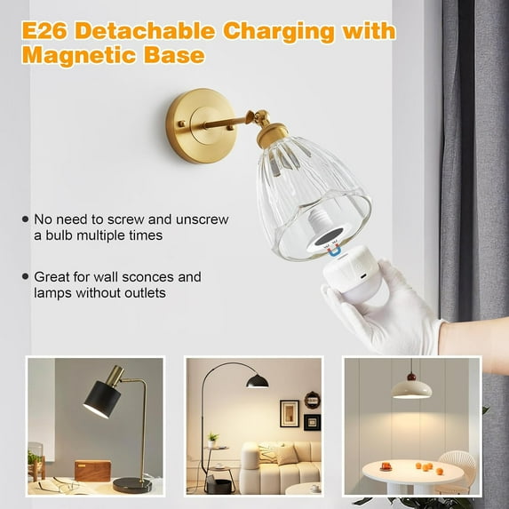 IYFFDFE-Rechargeable Light Bulbs for Lamps and Sconces with Remote and ...