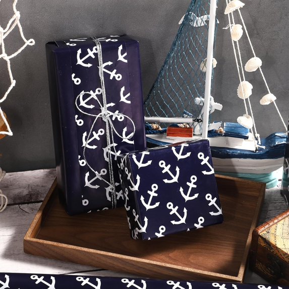 IYFFDFE-Reversible Wrapping Paper Roll - Mini Roll - Anchor Design ...