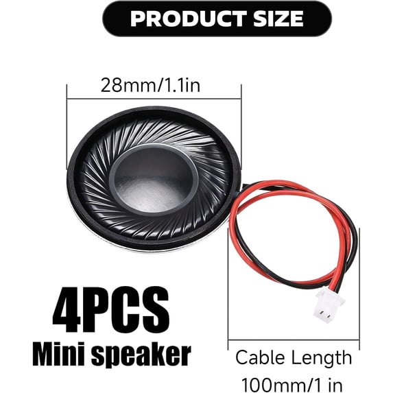 IYFFDFE-Round Micro Speaker,4 Pcs 28 mm 2W 8 ohm Round Internal ...