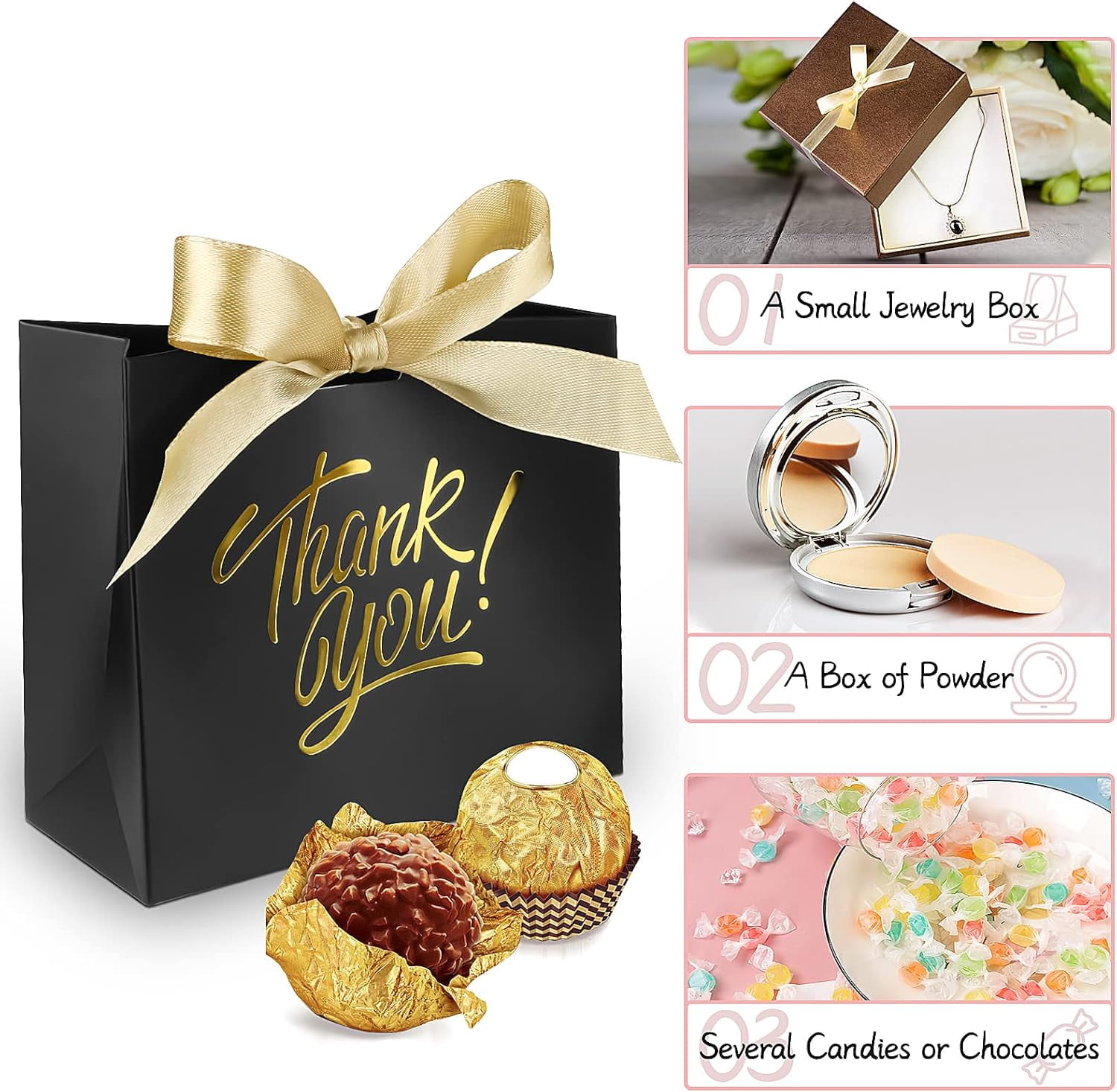 IYFFDFE-Small Thank You Gift Bags - 60 Pack Mini Candy Treat Bags for ...