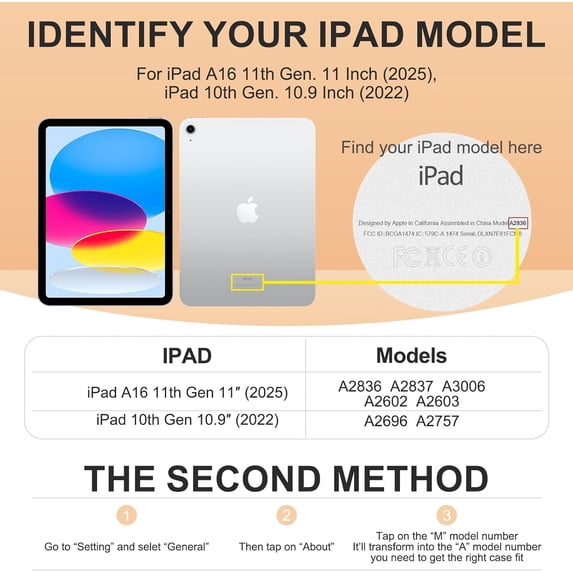 IYFFDFE-Soft PU Case for iPad(A16) 11th Gen. 2025 11 Inch, iPad 10th ...