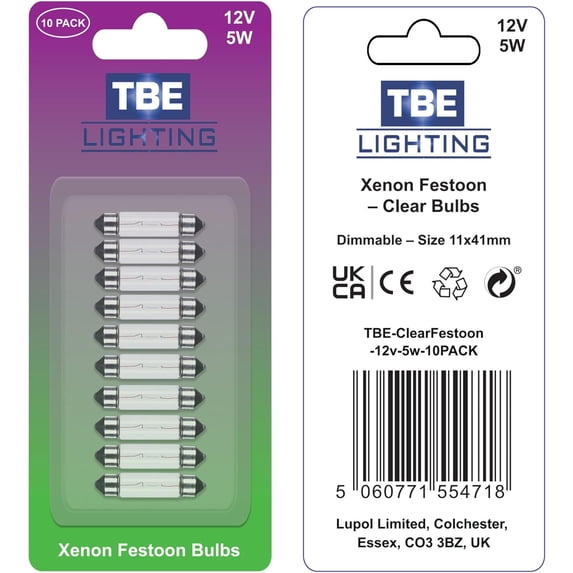 IYFFDFE-TBE Lighting Replacement Festoon Bulbs, PACK OF 10 Xenon lights ...