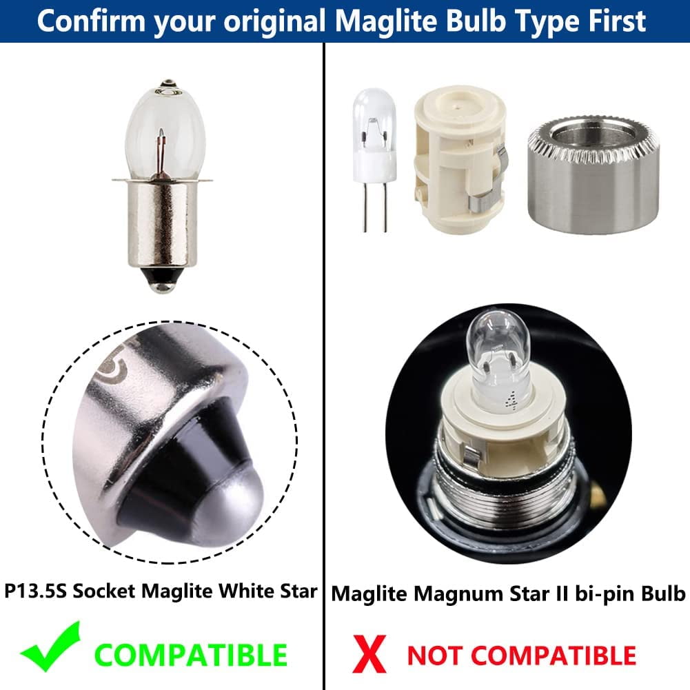 IYFFDFE-Upgrade LED Bulb White 3W DC 4-12V LED Flashlight Bulb ...