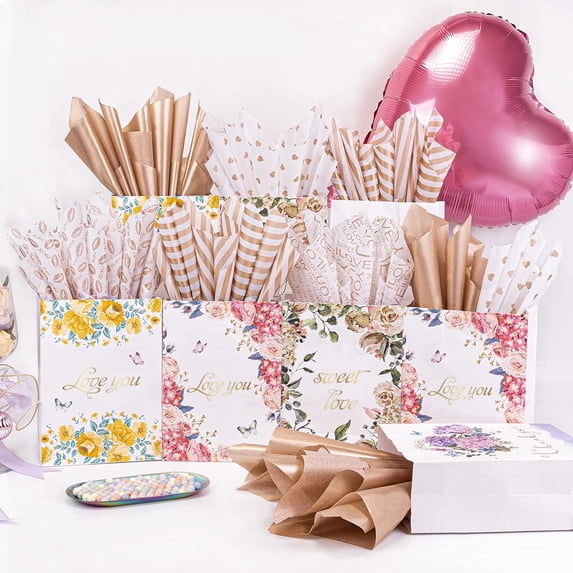 IYFFDFE-Valentine's Day Tissue Paper, 50 Sheets Metallic Rose Gold ...