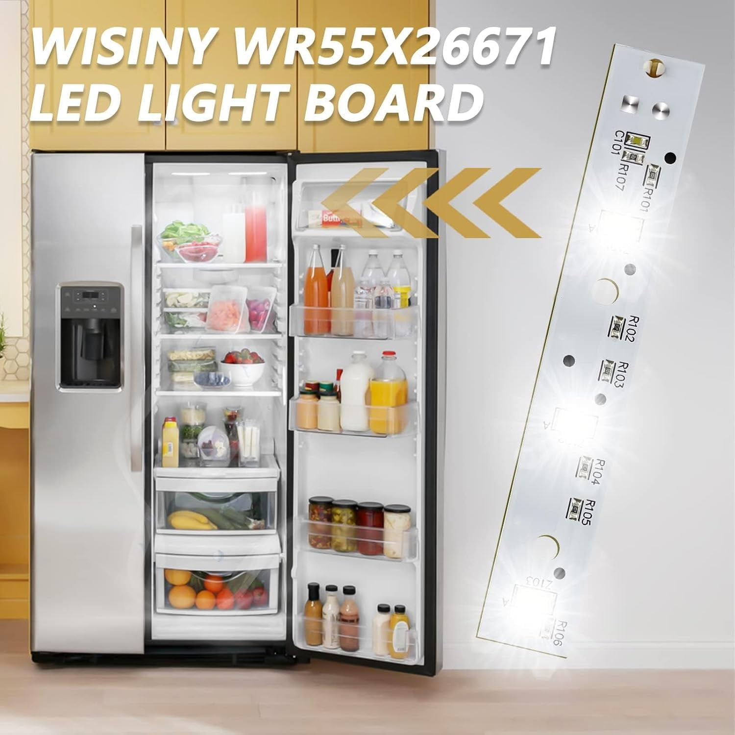 IYFFDFE-WR55X26671 Refrigerators LED Light Bulb for GE Led Refrigerator ...
