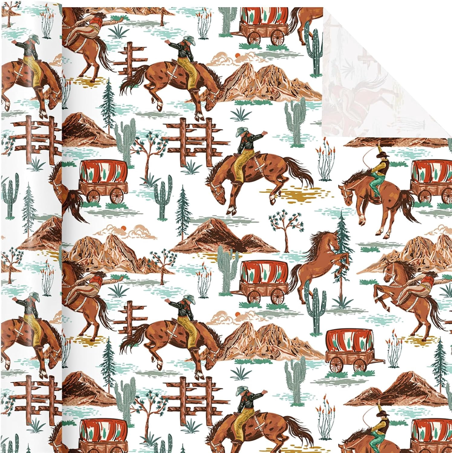 IYFFDFE-Western Wrapping Paper - Mini Roll - 17 Inch x 16.5 Feet ...