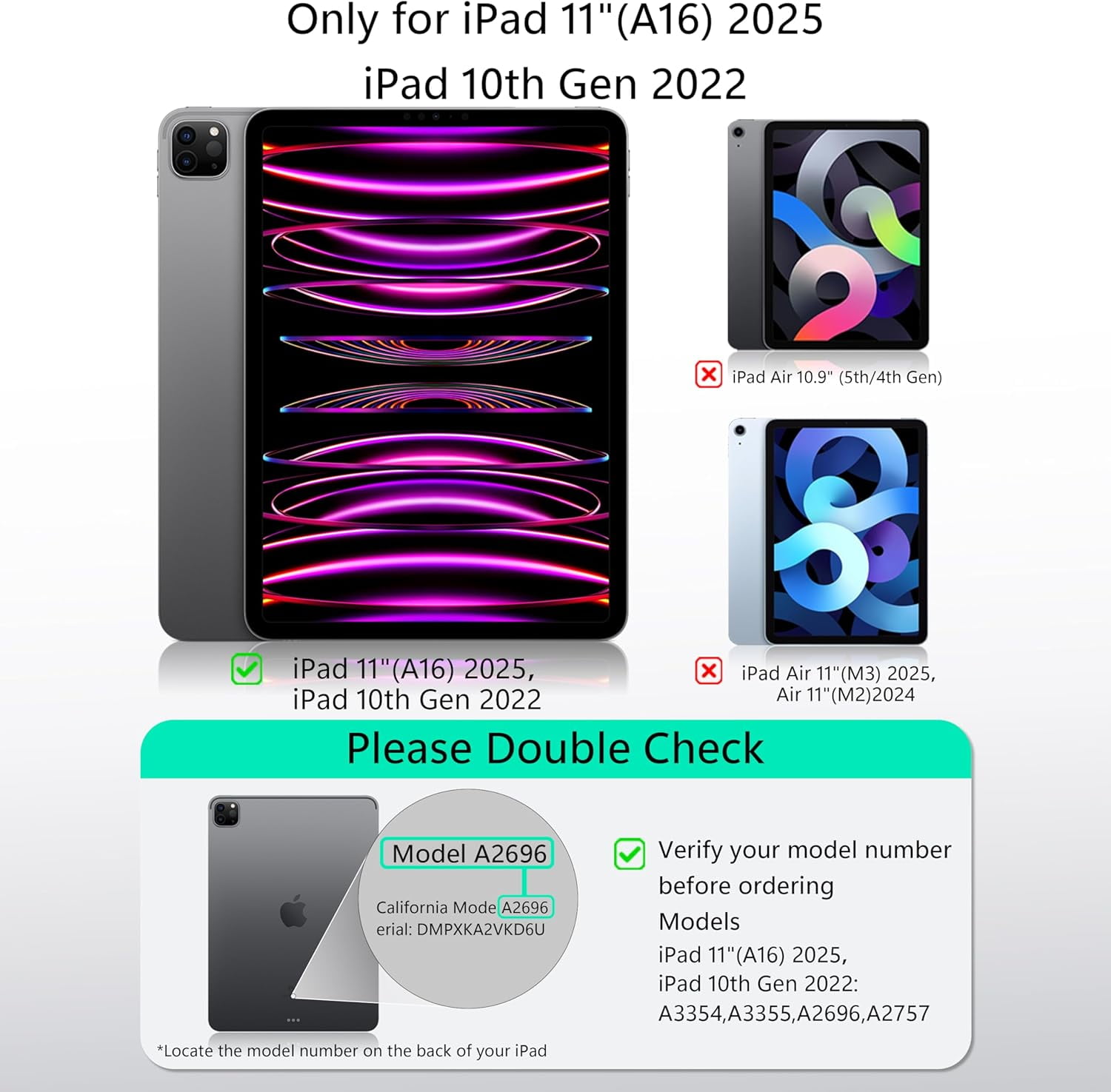 IYFFDFE-for iPad (A16) 11th Generation Case 11 Inch 2025, iPad 10th Gen ...