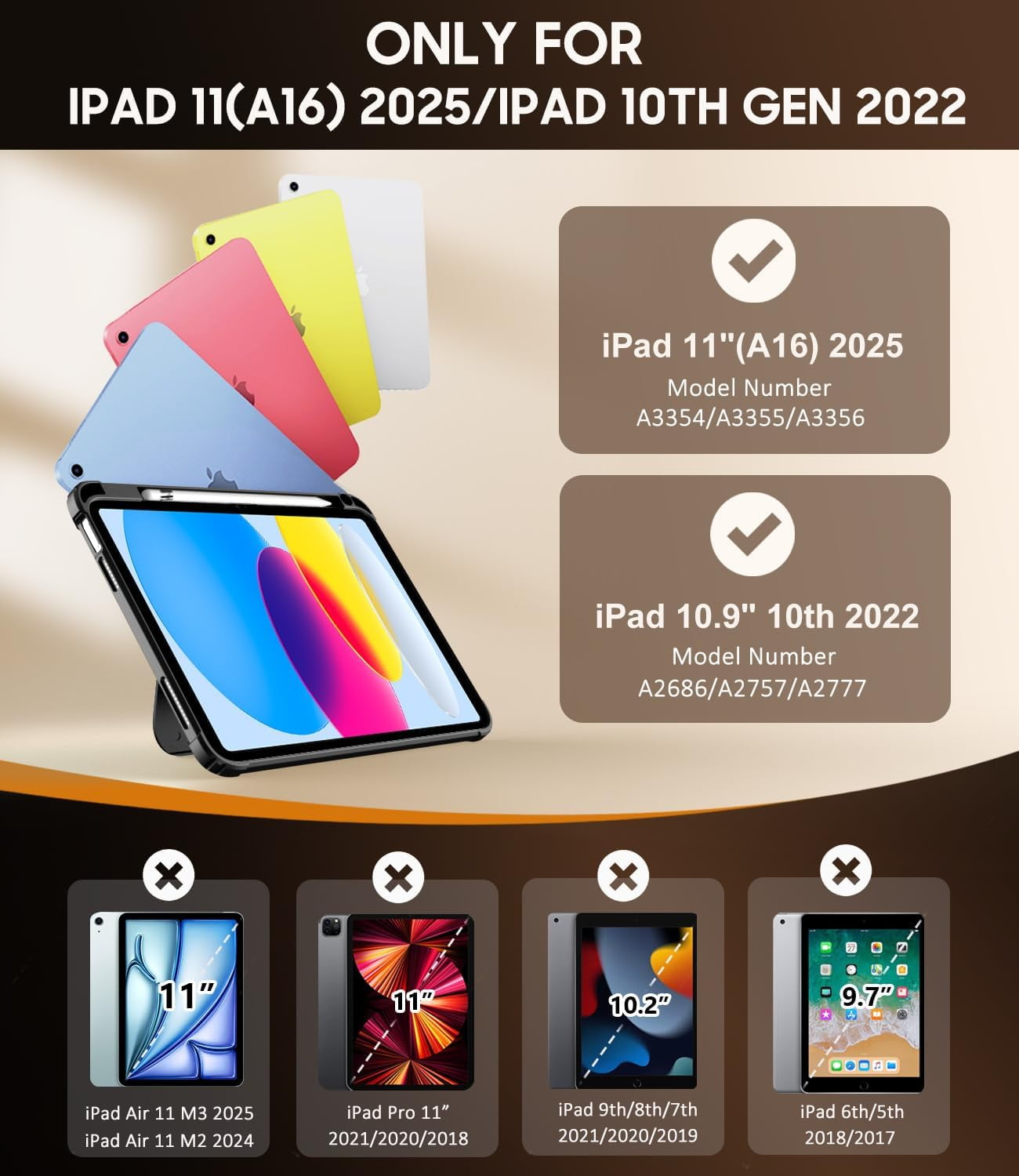 IYFFDFE-for iPad A16 Case, iPad 11th/10th Generation 2025/2022 (11 inch ...