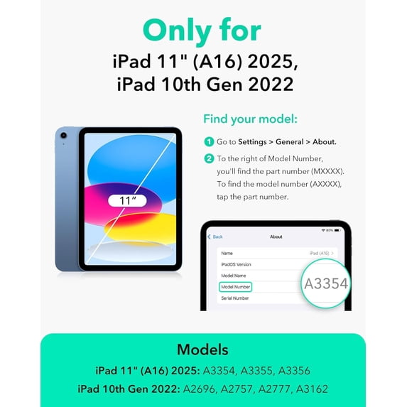 IYFFDFE-for iPad A16 Case, iPad 11th/10th Generation Case (2025/2022 ...