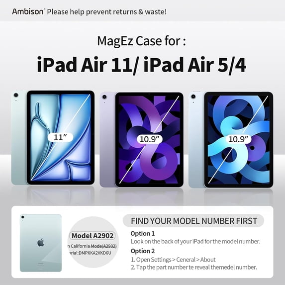 IYFFDFE-for iPad Air 11 Inch Case M3/M2(2025/2024), Magnetic Attach ...