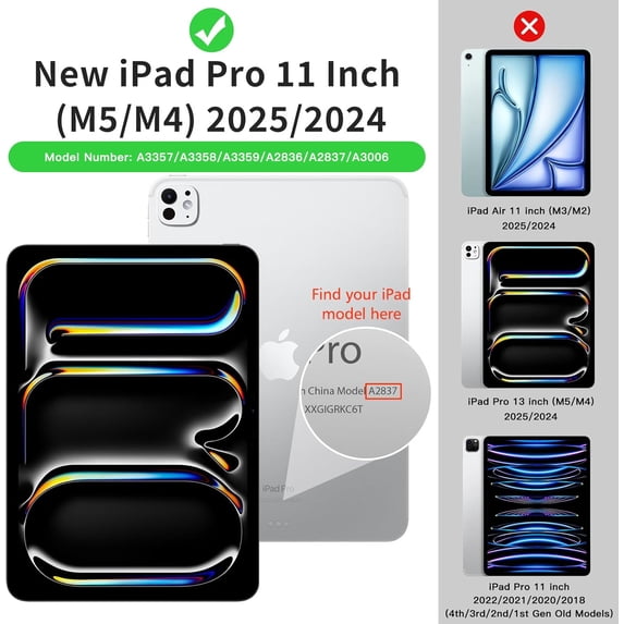 IYFFDFE-for iPad Pro 11 Inch Case (M5/M4) 2025/2024 with Pencil Holder ...